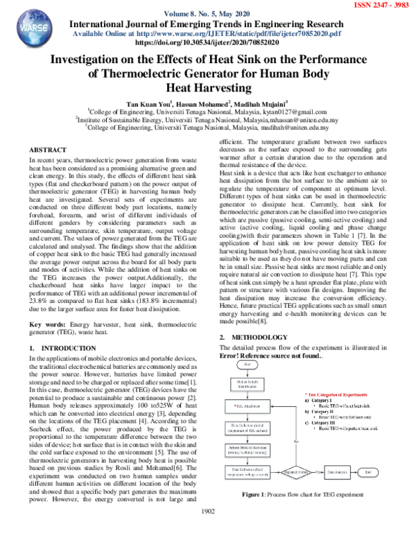 (PDF) Investigation on the Effects of Heat Sink on the Performance of ...