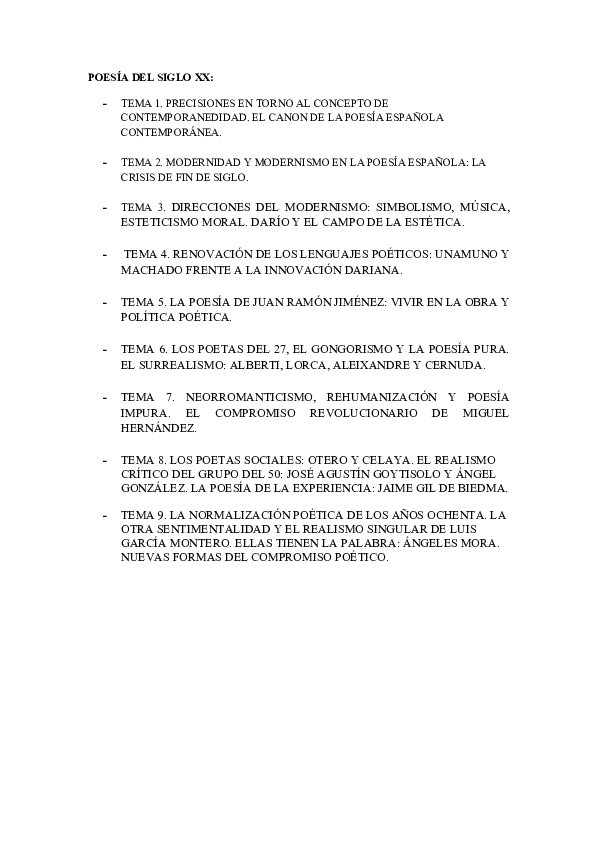 (DOC) POESÍA DEL SIGLO XX: