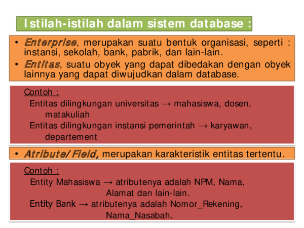 (PDF) Istilah-istilah dalam sistem database