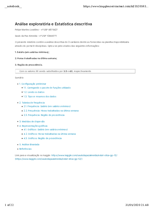 (PDF) Análise exploratória e Estatística descritiva