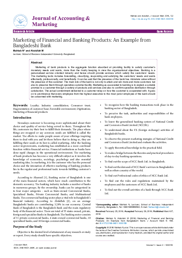 (PDF) Marketing of financial and banking products: An example from ...
