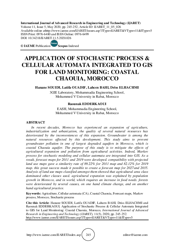 Pdf Application Of Stochastic Process And Cellular Automata Integrated