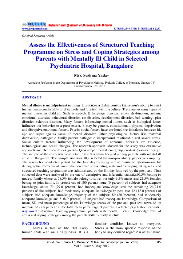 (PDF) Assess the Effectiveness of Structured Teaching Programme on ...