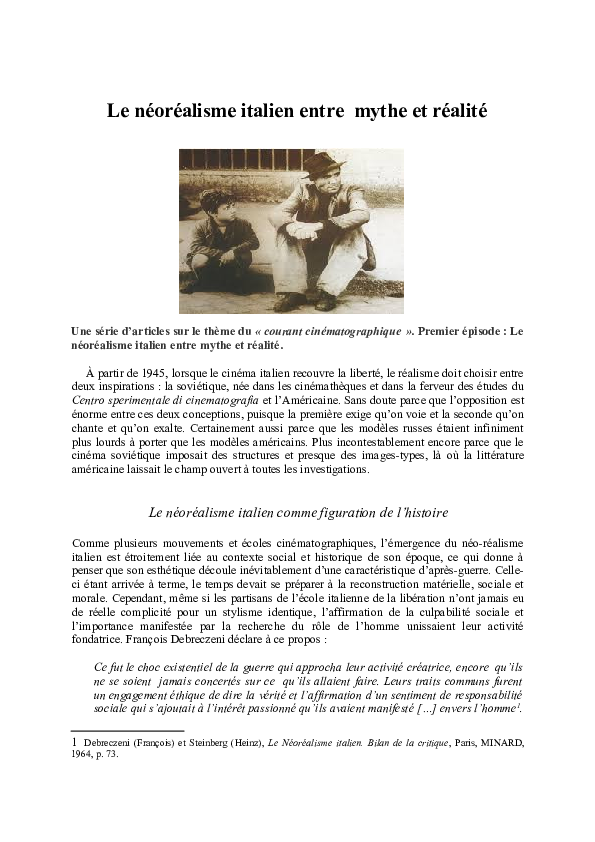 (DOC) Le néorealisme italien