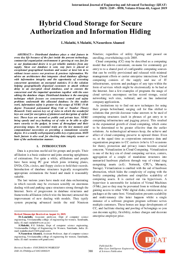 (PDF) Hybrid Cloud Storage