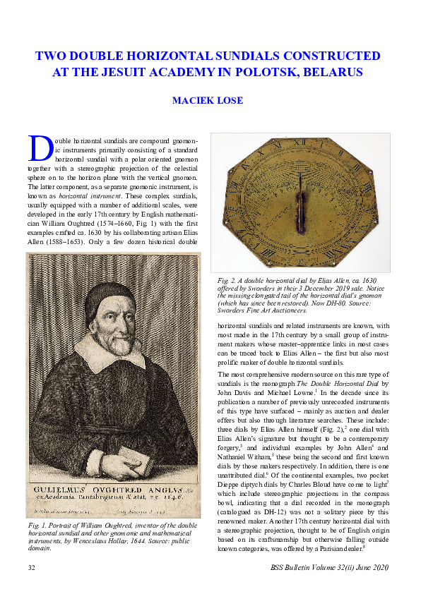 (PDF) Two double horizontal sundials constructed at the Jesuit Academy ...