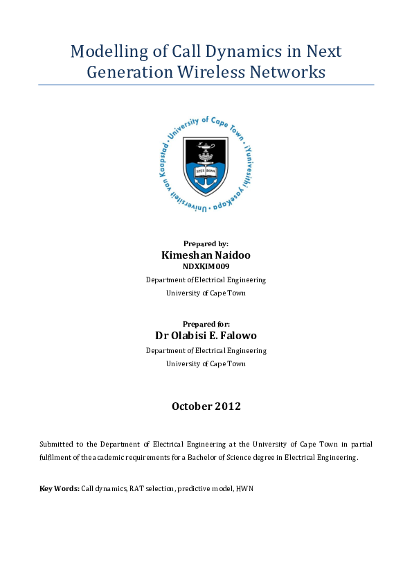 (PDF) Modelling of Call Dynamics in Next Generation Wireless Networks
