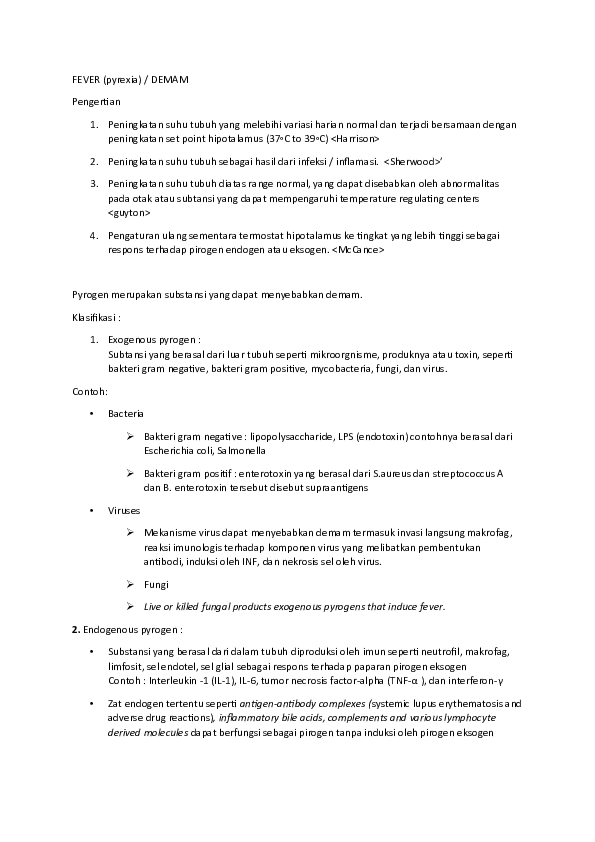(DOC) Demam dan mekanisme