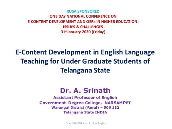 (PPT) E-Content in ELT