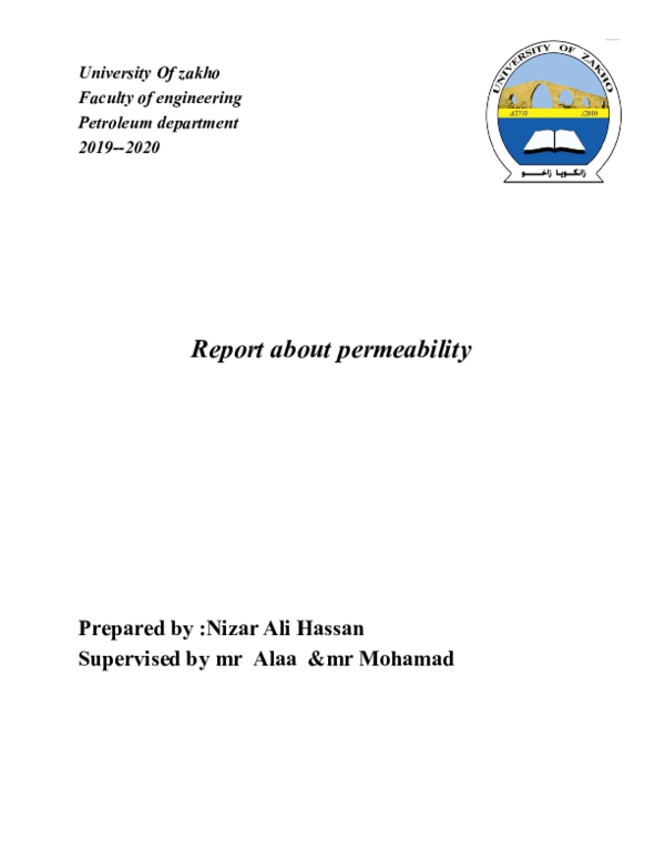 (DOC) Report about permeability