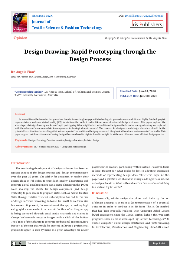 (PDF) Design drawing: Rapid prototyping through the design process