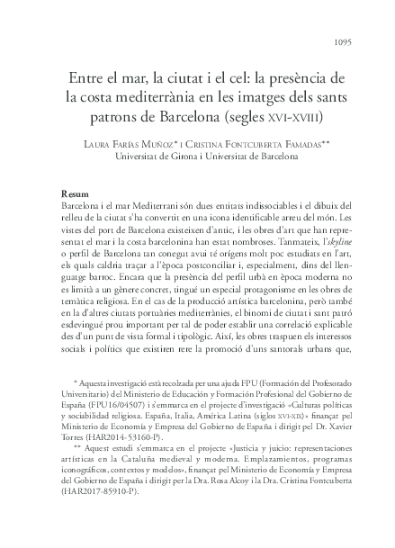 (PDF) Laura FARÍAS MUÑOZ & Cristina FONTCUBERTA FAMADAS, «Entre el mar, la ciutat i el cel: la ...