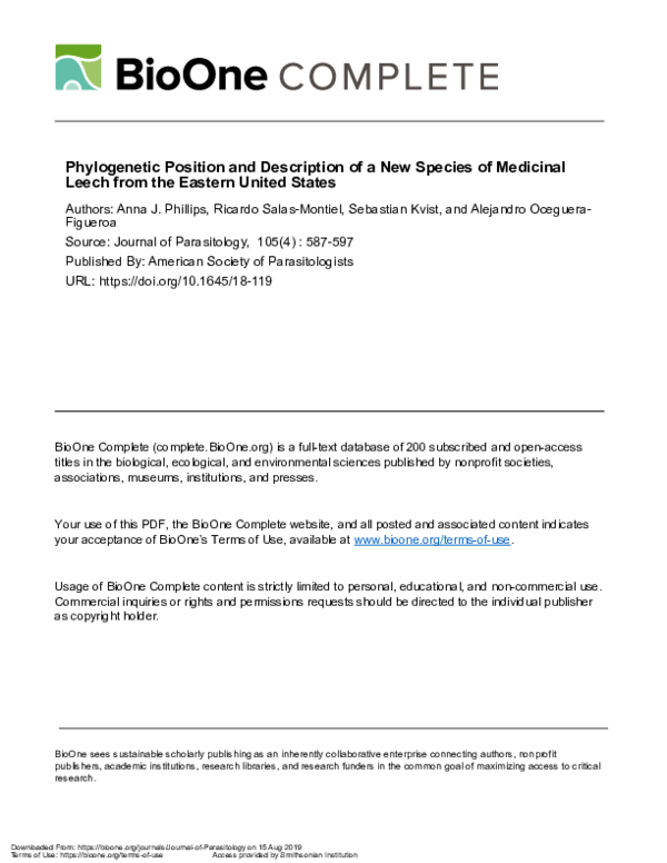 (PDF) Phillips et al., 2019 Macrobdella mimicus