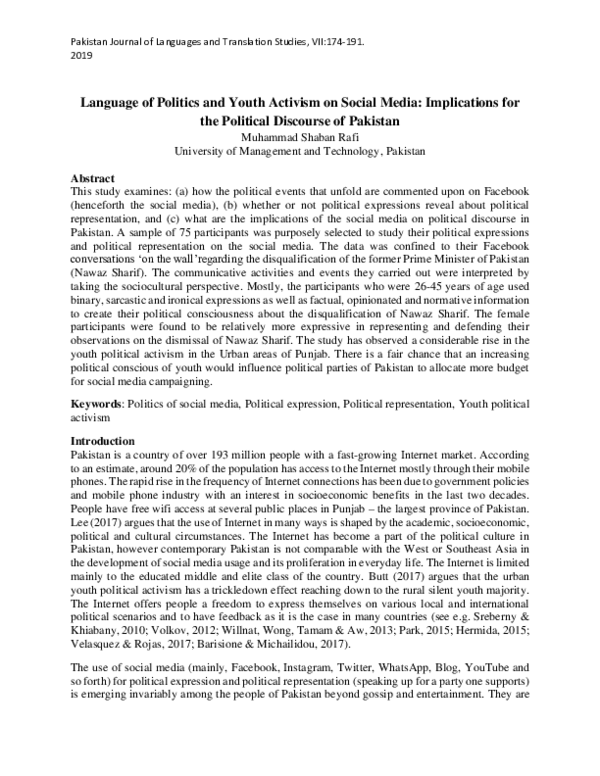 (PDF) Language, Social Media and Political Identity (Re)presentation: A ...
