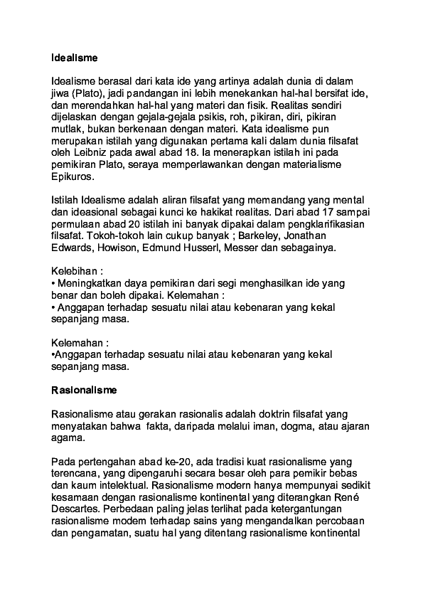 (DOC) Filsafat dan kelemahan