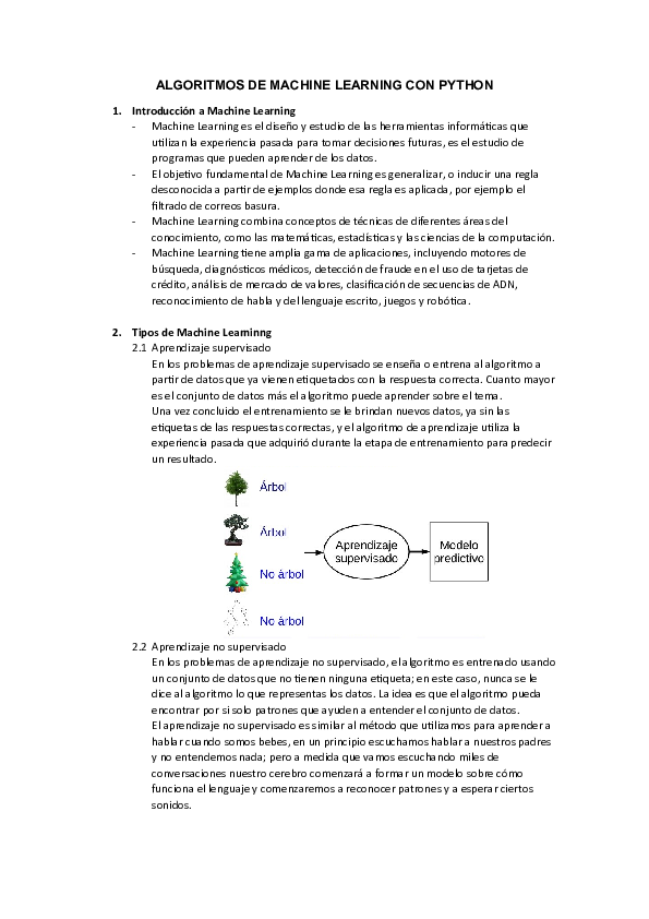 (DOC) Algoritmos de Machine Learning