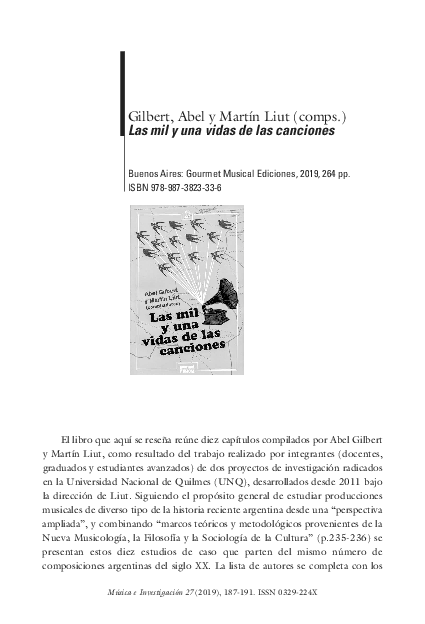 (PDF) Reseña de Gilbert, Abel y Martín Liut (comps.) Las mil y una ...