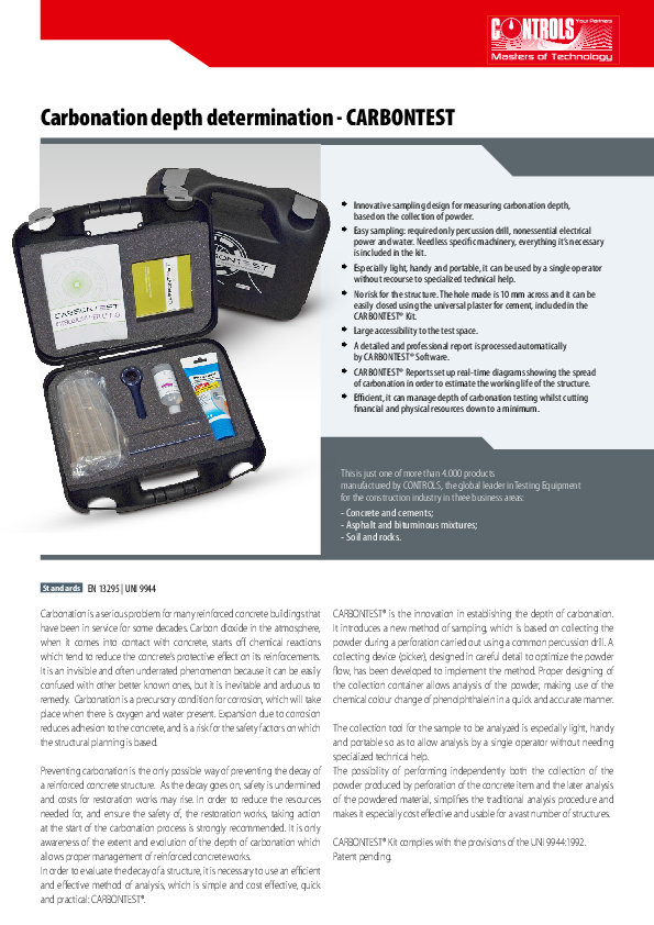 (PDF) Carbonation depth determination -CARBONTEST