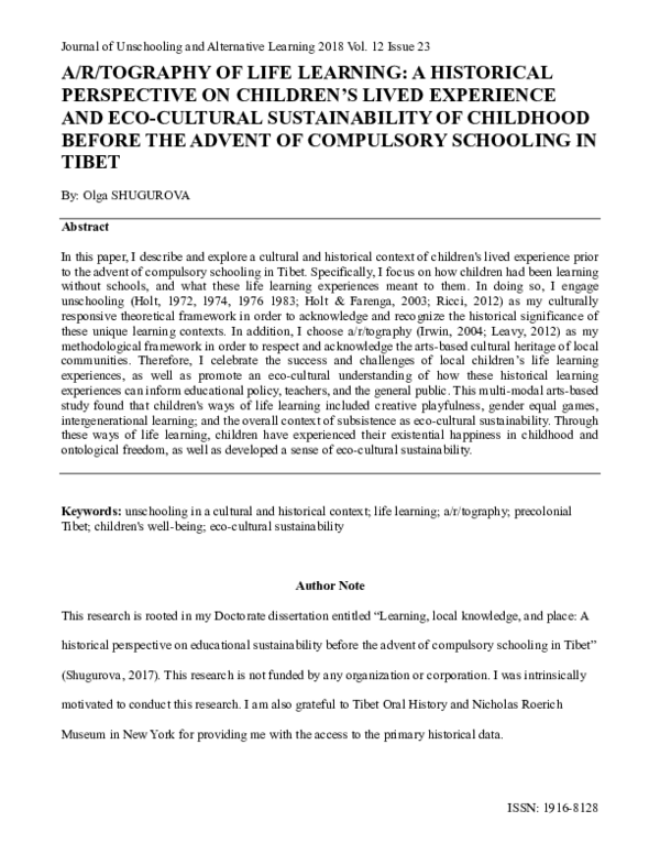 (PDF) A/r/tography of life learning