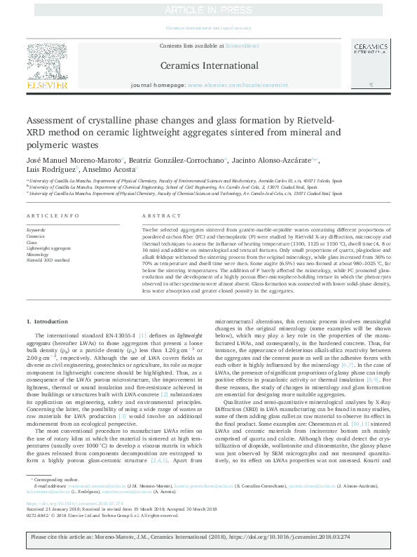 (PDF) Assessment of crystalline phase changes and glass formation by ...