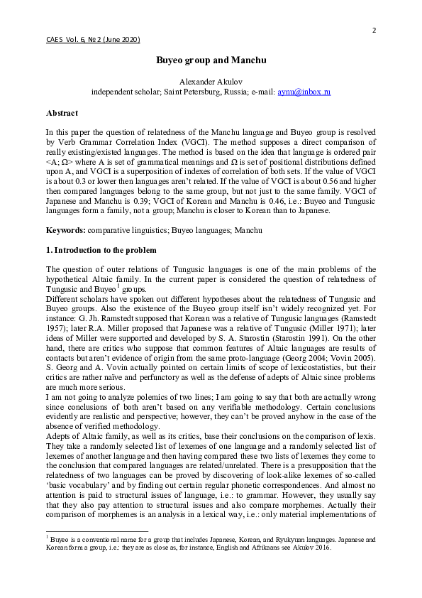 (PDF) Buyeo group and Manchu