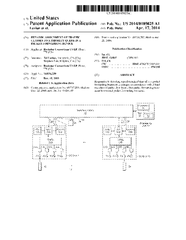 Pdf 20140105025 Dynamic Assignment Of Traffic Classes To A Priority Queue In A Packet