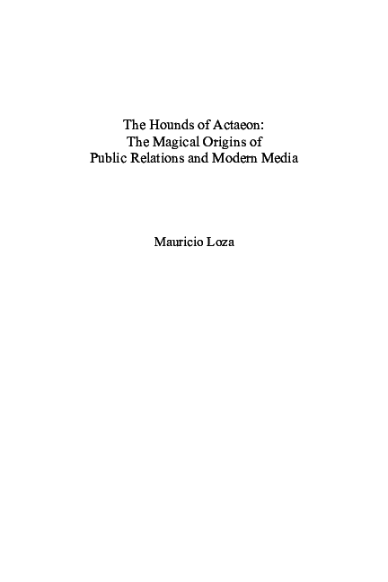(PDF) The Hounds of Actaeon: The Magical Origins of Public Relations ...