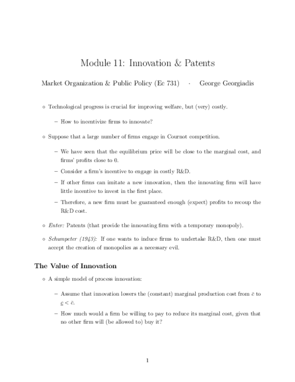 (PDF) Module 11: Innovation & Patents
