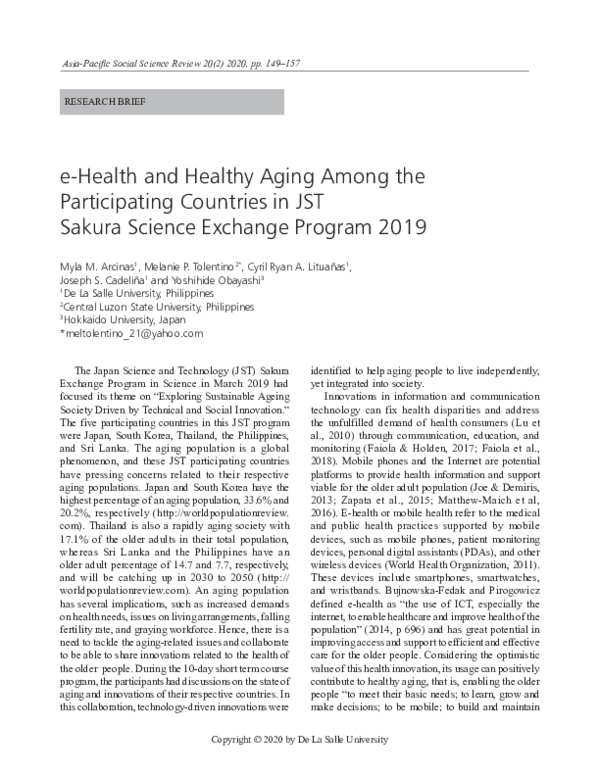 (PDF) E-Health and Healthy Aging