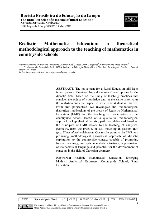 (PDF) Realistic Mathematic Education: a theoretical methodological ...
