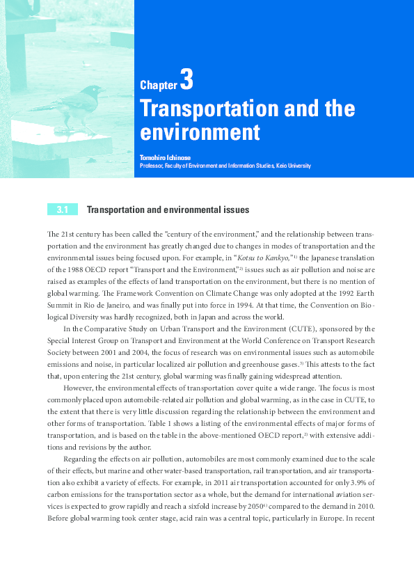 (PDF) Transportation and environmental issues