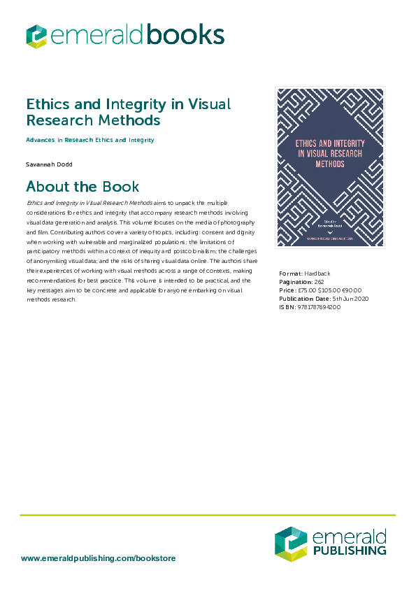 (PDF) Ethics and Integrity in Visual Research Methods | Savannah Dodd ...
