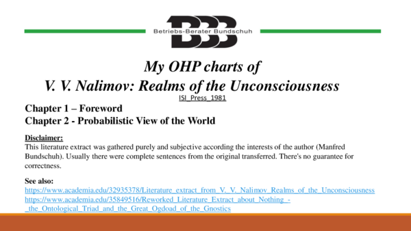 (PDF) my OHP charts of Nalimov: Realms of the Unconsciousness chapters 1-2