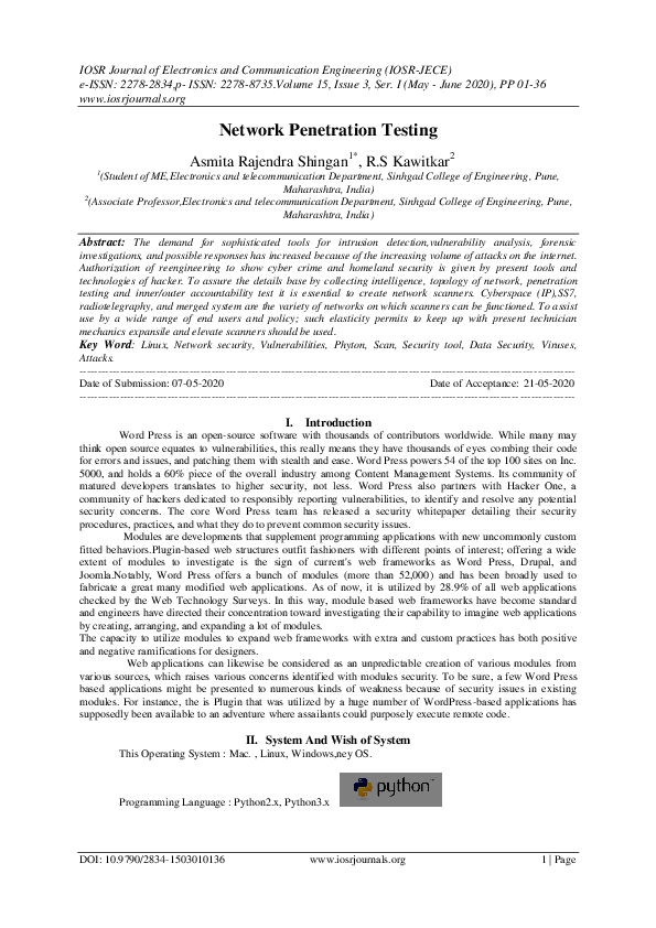 (PDF) Network Penetration Testing