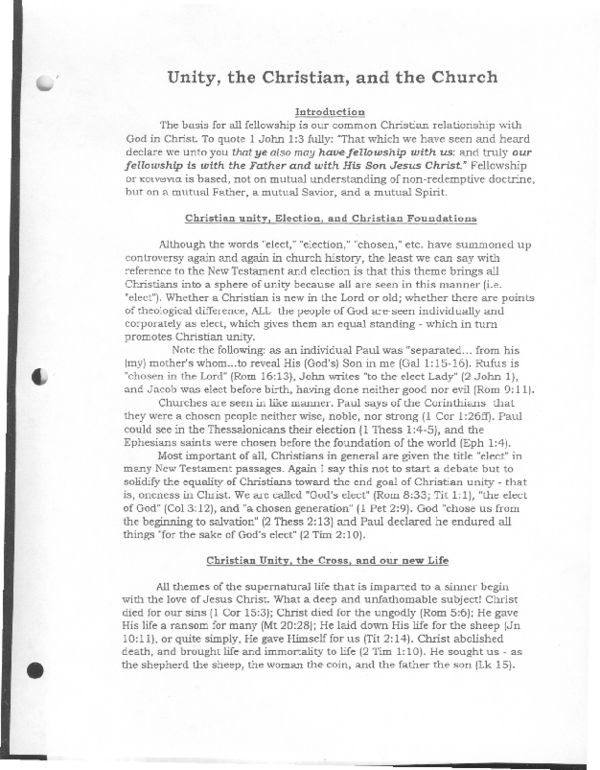 (PDF) Christian Unity