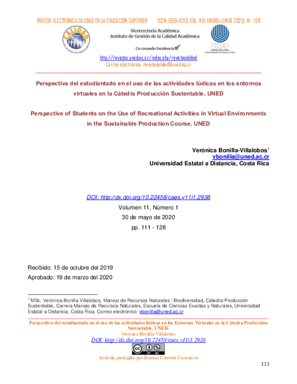 (PDF) Perspective of Students on the Use of Recreational Activities in Virtual Environments in ...