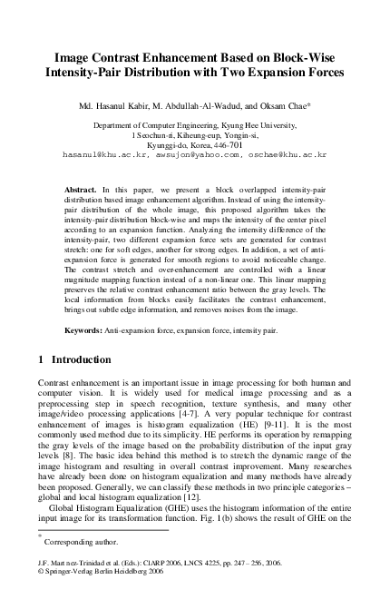 (PDF) Image Contrast Enhancement Based on Block-Wise Intensity-Pair ...