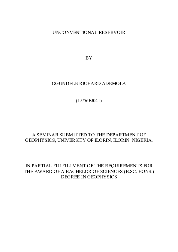(PDF) UNCONVENTIONAL RESERVOIR