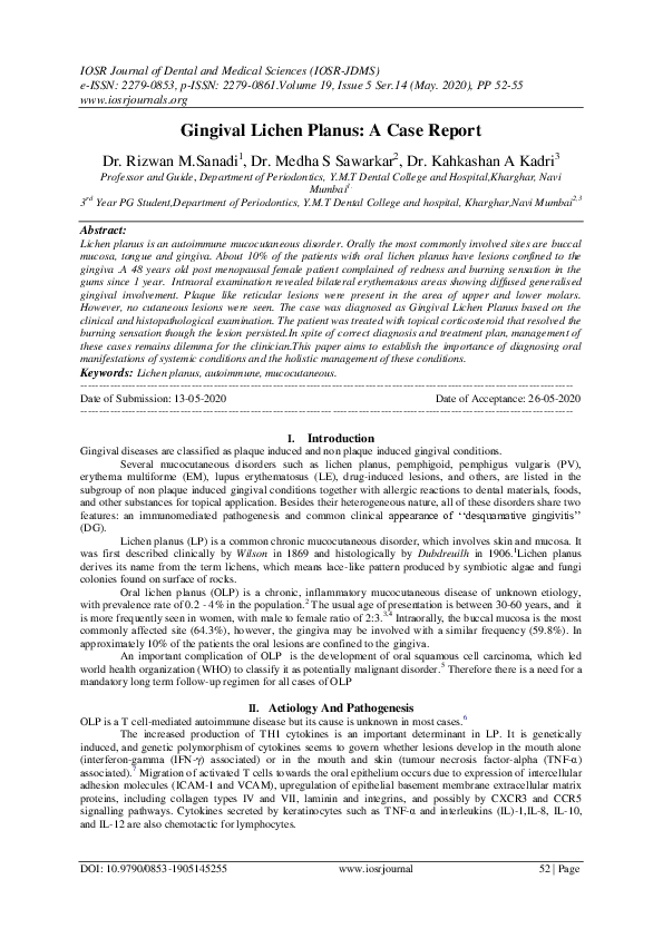(PDF) Gingival Lichen Planus: A Case Report