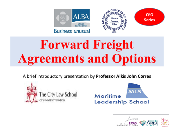(PPT) Forward Freight Agreements and Options