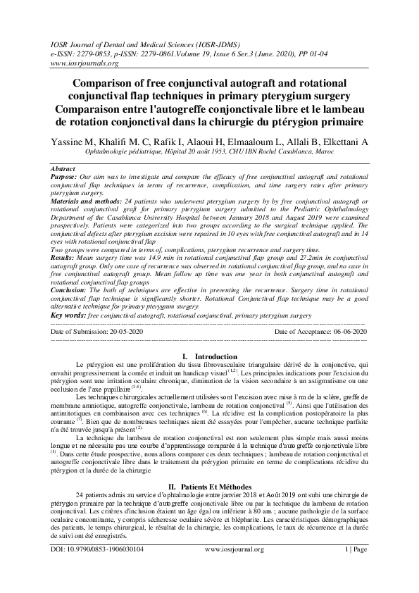 (PDF) Comparison of free conjunctival autograft and rotational ...