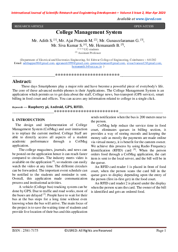 (PDF) College Management System