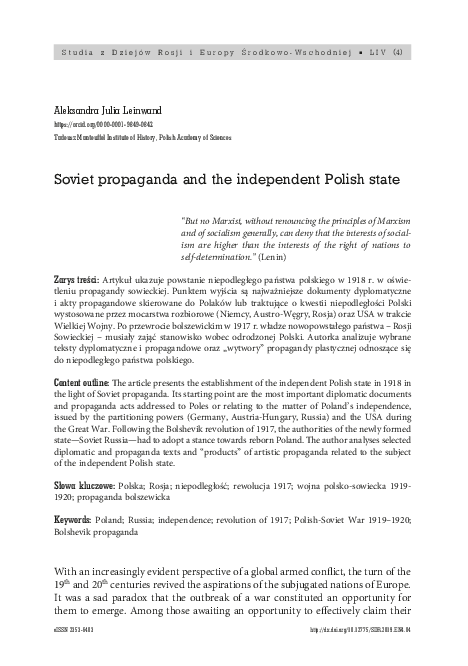 (PDF) Soviet propaganda and the independent Polish state
