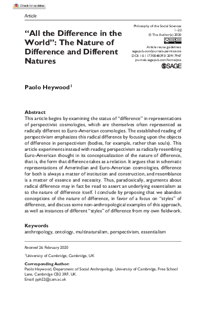 (PDF) “All the difference in the world”: the nature of difference and ...