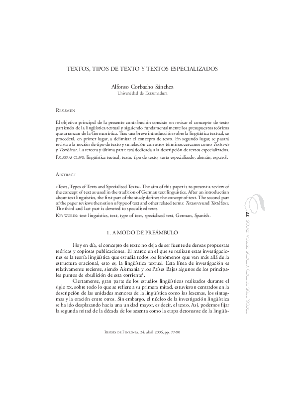 (PDF) TEXTOS, TIPOS DE TEXTO Y TEXTOS ESPECIALIZADOS