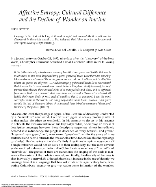 (PDF) Affective Entropy: Cultural Difference and the Decline of Wonder ...