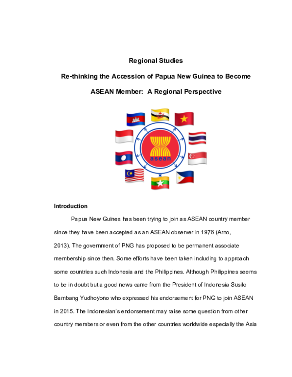 (PDF) Re-thinking the Accession of Papua New Guinea to Become ASEAN ...