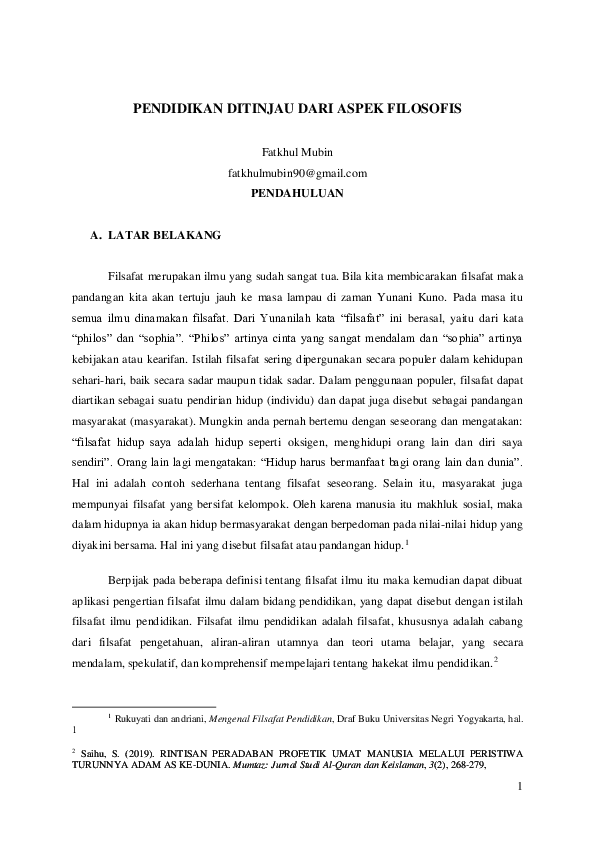 (PDF) PENDIDIKAN DITINJAU DARI ASPEK FILOSOFIS