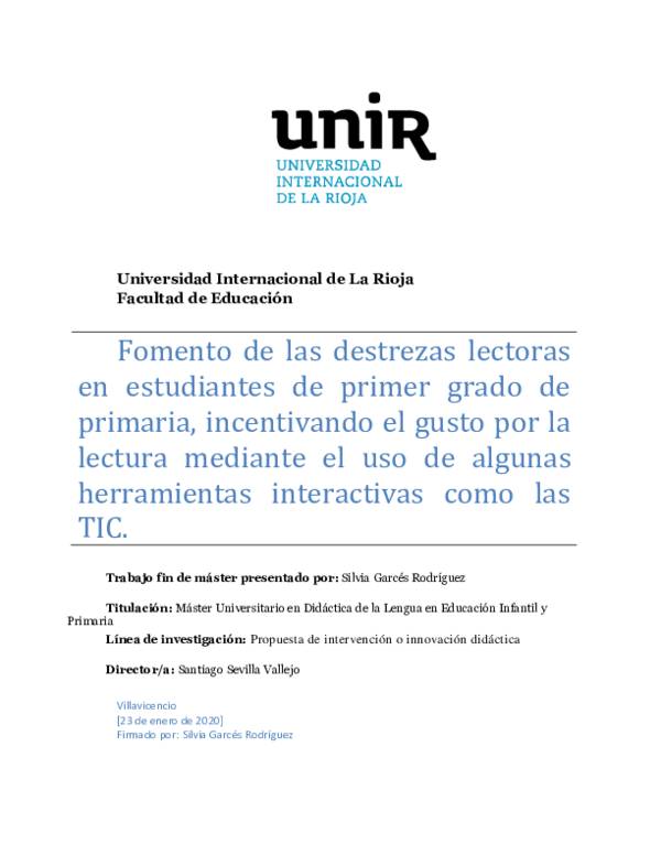 (PDF) Fomento de las destrezas lectoras en estudiantes de primer grado ...