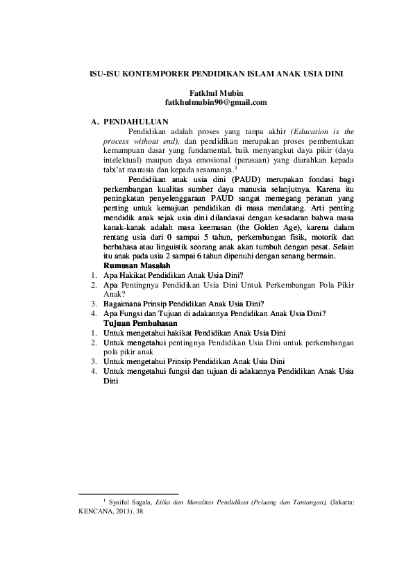 (PDF) ISU-ISU KONTEMPORER PENDIDIKAN ISLAM ANAK USIA DINI